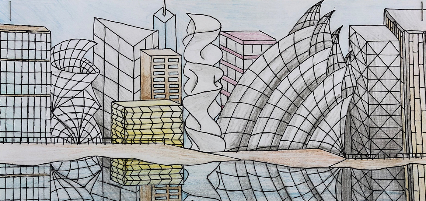 geometric building drawing